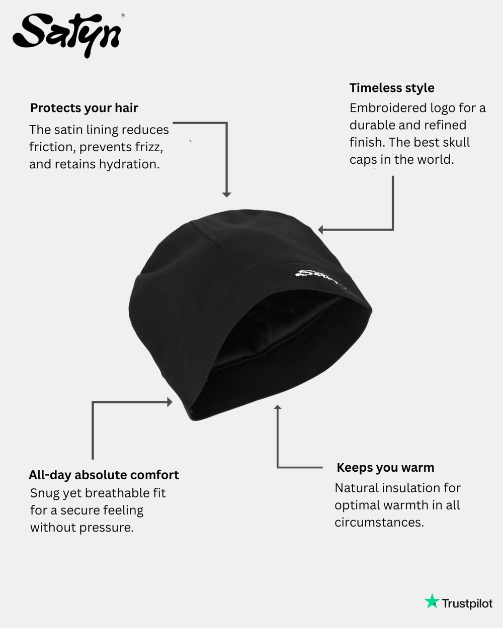 Skull Cap - Satin Interior